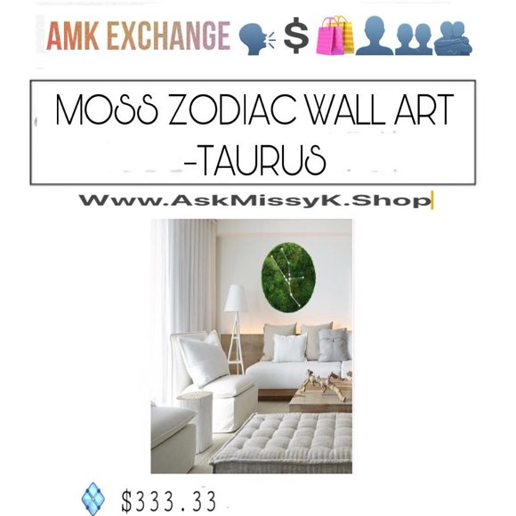 By ⚫️RGY •f ⚫️r🔺cles 💫 | Wall Decor | Taurus Moss Zodiac Wall Art Is On Sale At ...